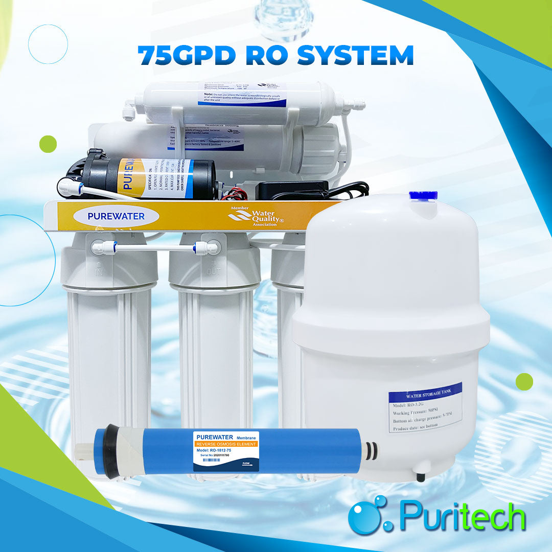 75GPD Pure Water 5 Stage RO system with pump – Reverse Osmosis