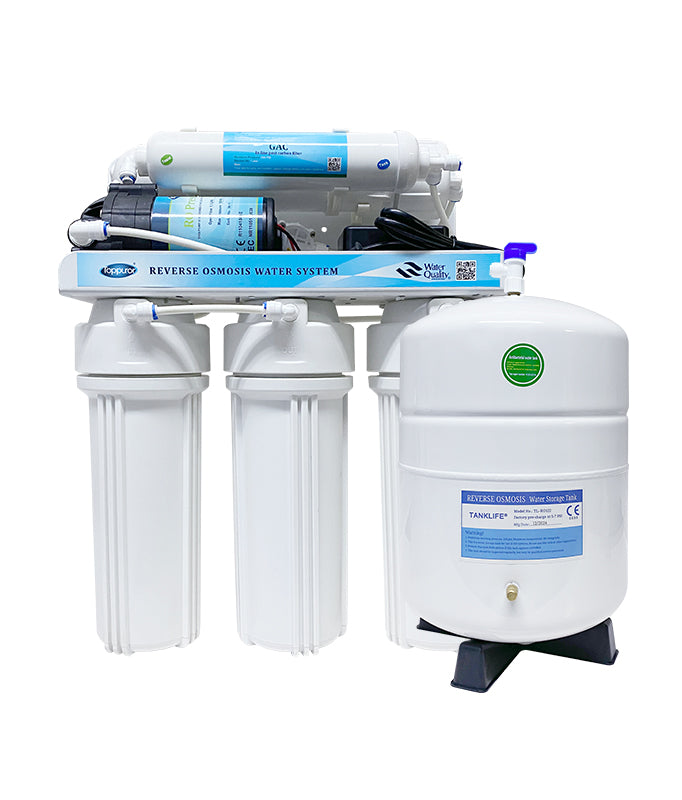 80GPD 5 Stage RO System with Pump + 3.2G Steel Tank – Reverse Osmosis