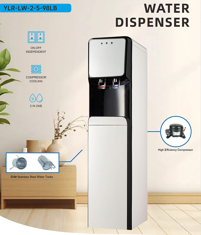 Hot And Cold Floor Standing Water Dispenser YLR-LW-2-5-98LB – Reverse Osmosis